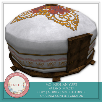 Second Life Marketplace - Mongolian yurt - 47 LI - CopyMod mesh